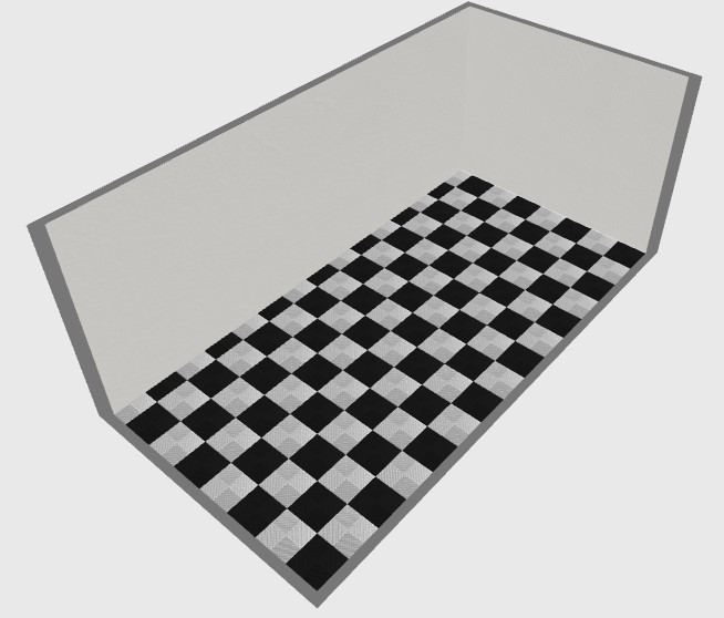 Checkered garage floor kit SWISSTRAX - 18Sqm - 6mx3m